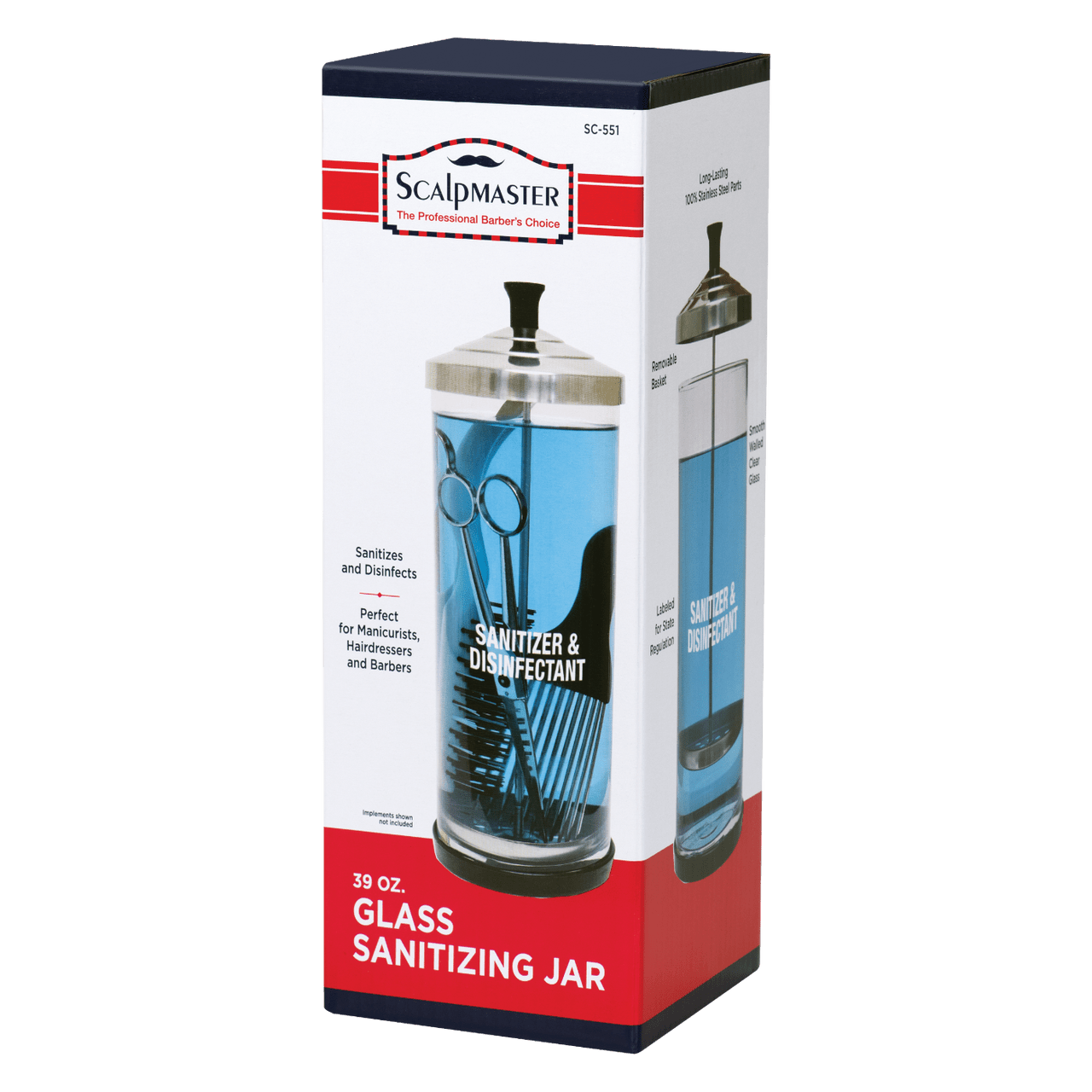 Scalpmaster Glass Sanitizing Jar – 39 oz – Noemi Professional US